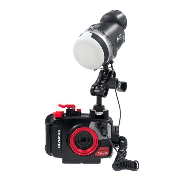 OM SYSTEM TG-7 Black Ultra Compact Q1 strobe package